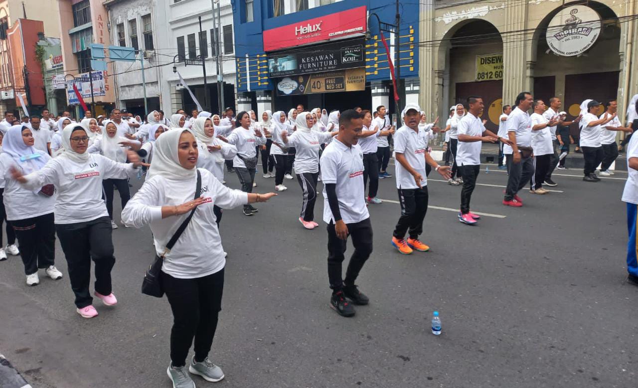 Sambut HUT Ke-432 Kota Medan, 100 Karyawan PUD Pasar Ikut Senam Kolaborasi